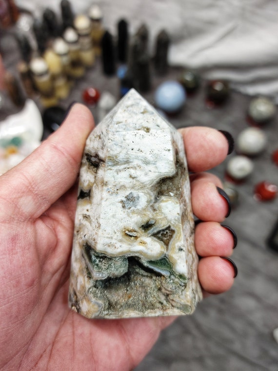 Druzy Ocean Jasper Tower Old Stock Ocean Jasper Druzy Tower - Etsy