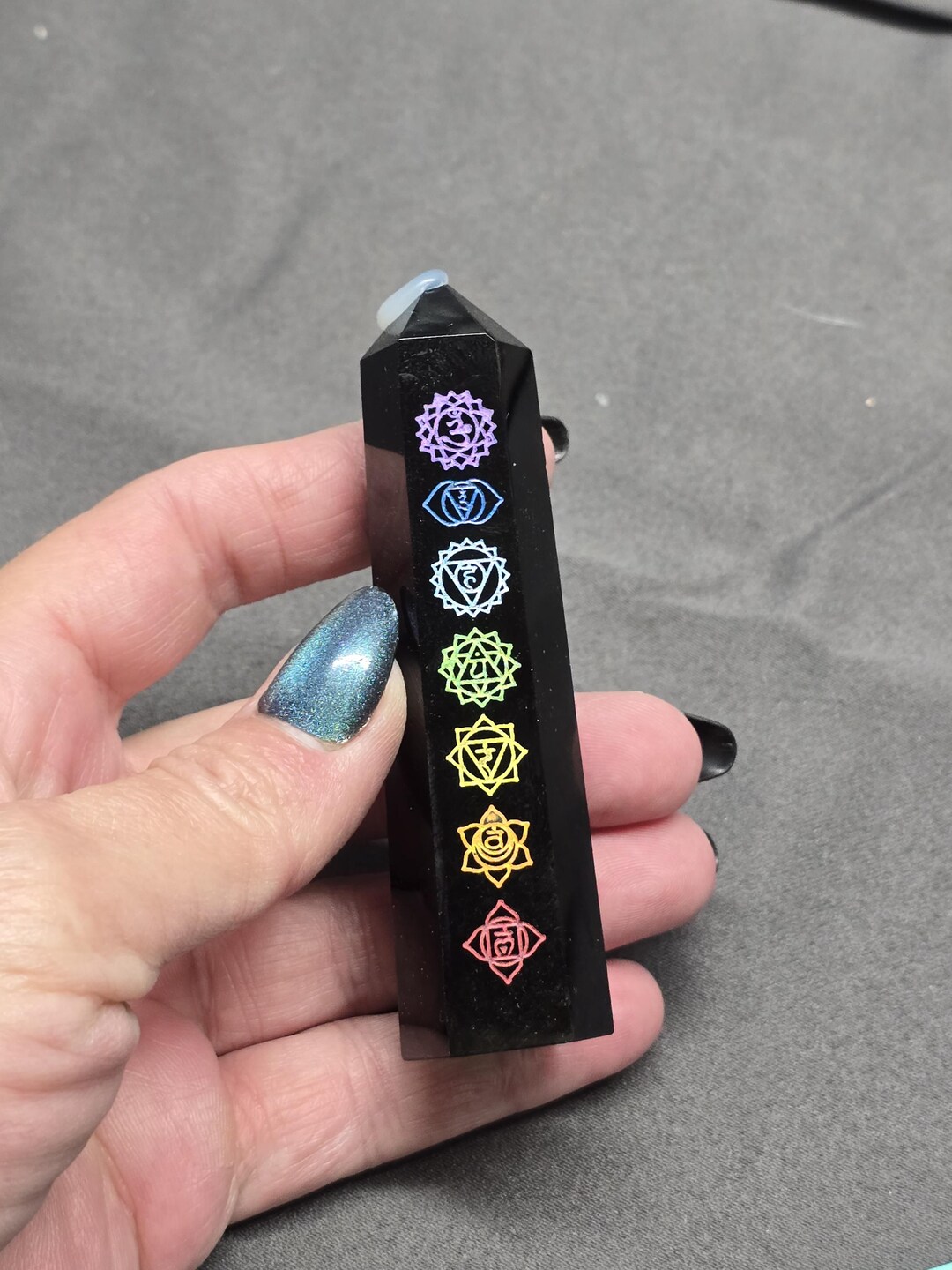 Obsidian Crystal Chakra Tower, Obsidian Tower, Chakra Crystal, Chakra ...