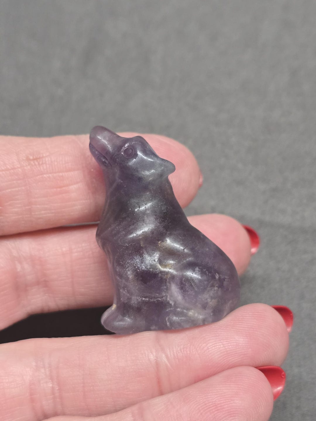 Fluorite Crystal Wolf Carving, Wolf , Crystal Wolf, Fluorite ...