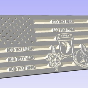 Custom Army Airborne Military Intelligence American Flag Sign / Plaque ...