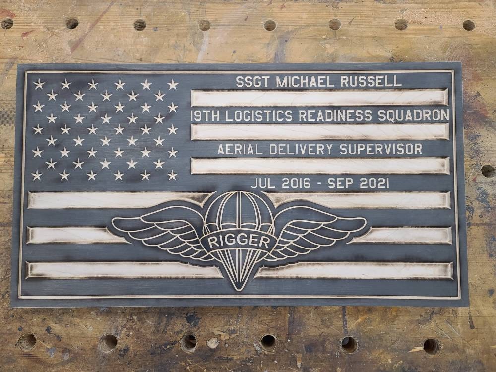 Rigger Badge American Flag Plaque / Sign Free Personalization | Etsy
