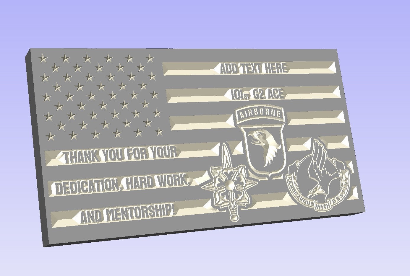 Custom Army Airborne Military Intelligence American Flag Sign / Plaque ...
