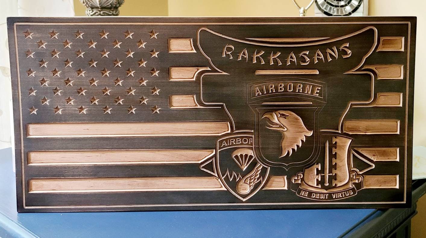 Rakkasans American Flag Sign / Plaque with Optional Free Personalization