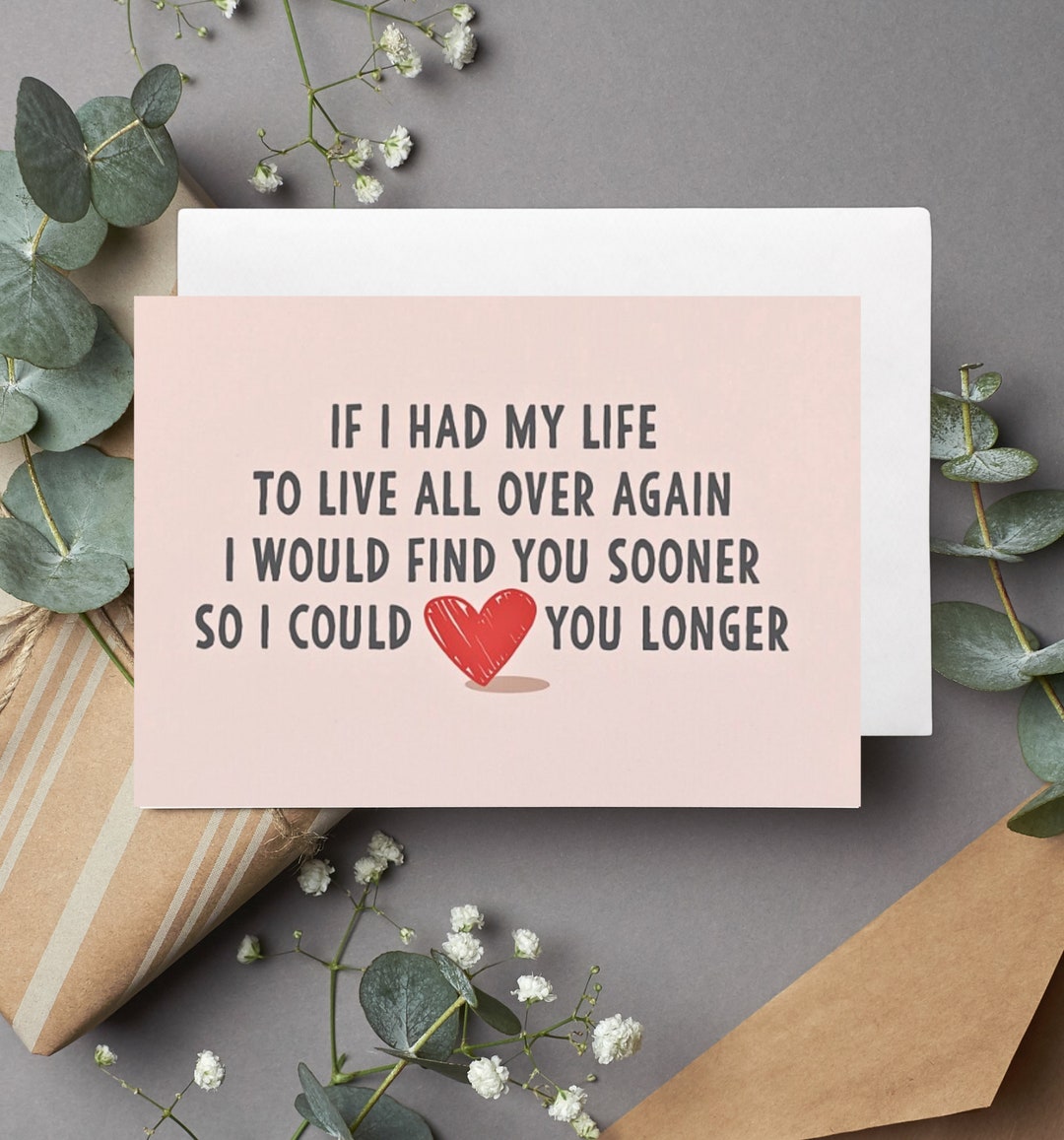 I Love You Card for Fiance, Love Card for Partner, Anniversary Note ...