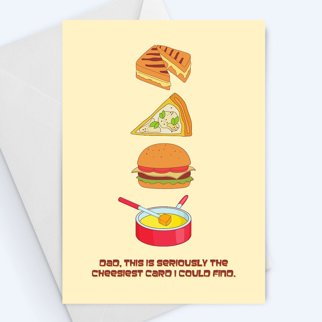 Funny Father Card, Dad Joke Note Card, Cheesiest Greeting Card, Food ...