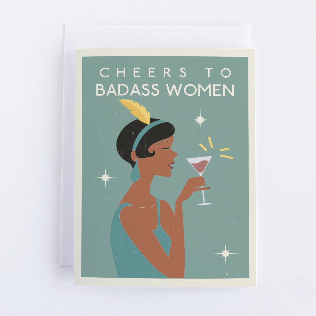 Women Empowerment Card Cheers to Badass Women Card Girl Boss Greeting ...