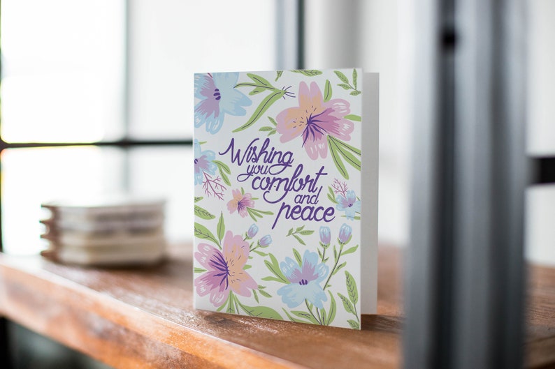 Sympathy Greeting Card Wishing You Comfort And Peace Etsy