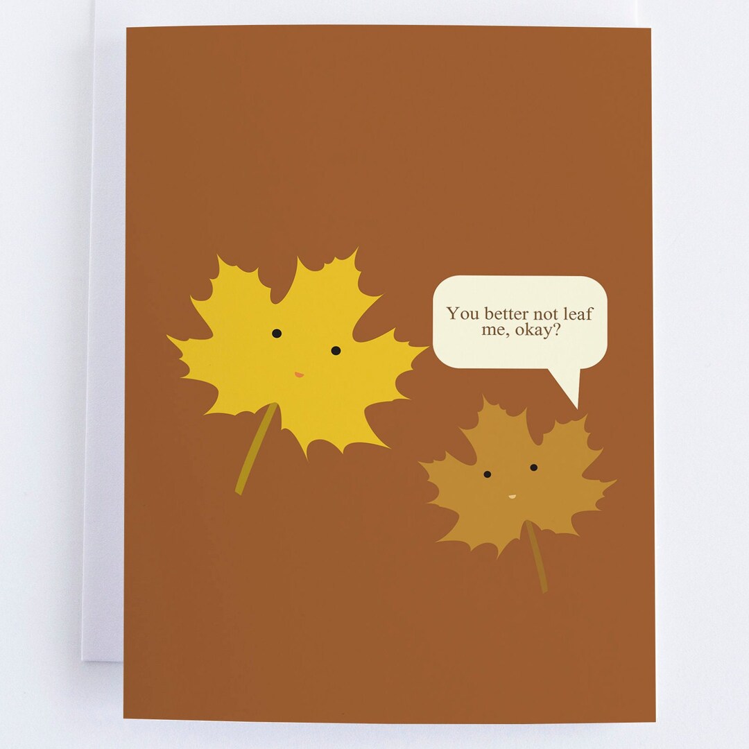 Hello Autumn Card Fall Greeting Card Autumn Leaves Card - Etsy