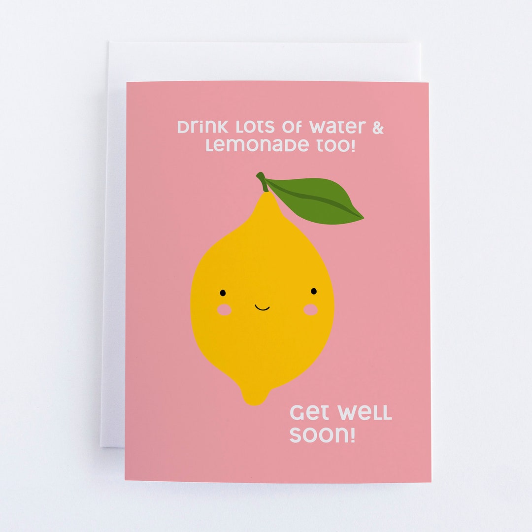 Wellness Card, Get Well Soon Card, Lemonade Greeting Card - Etsy