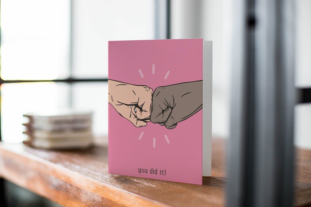 Congratulations Card: You Did It Fist Bump - Etsy