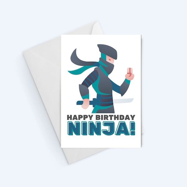 Ninja Birthday Card - Etsy