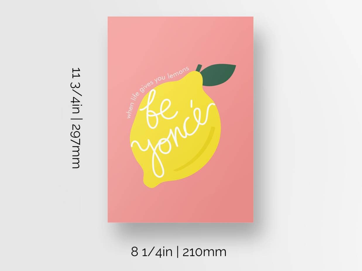Beyonce Art Print - When Life Gives You Lemons Be Yonce Wall Art sold ...