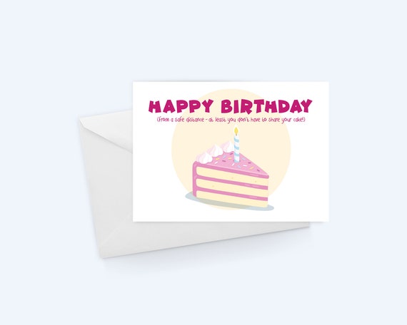 Happy Birthday From A Safe Distance Greeting Card | Etsy