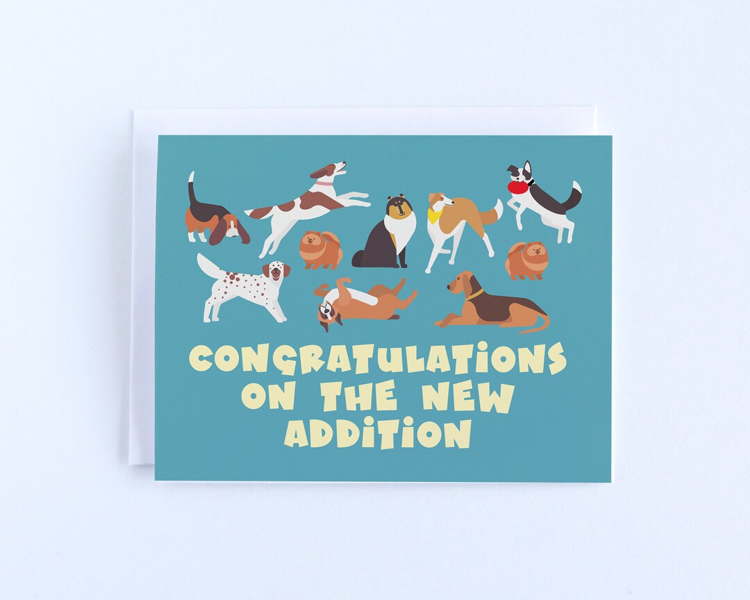 Card for Dog Adoption, Congratulations on Your New Addition, New Pet ...
