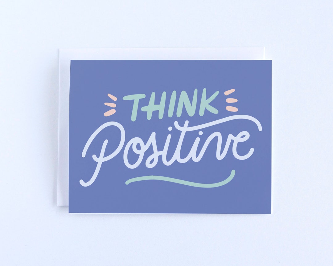 Think Positive Card Tarjeta de felicitación hecha a mano - Etsy España