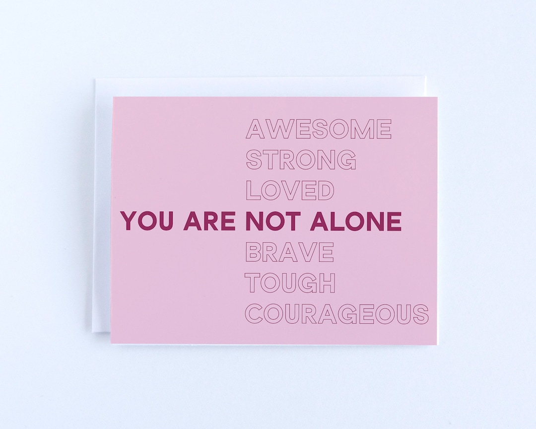 You Are Not Alone Card, Mental Health Month, Affirmation Note Card ...