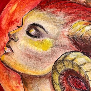 Aries-original Painting/fine Art/zodiac/mixed Media/ Contemporary Boho ...