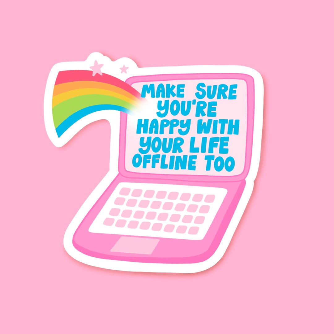 Happy Offline Sticker || Waterproof Sticker || Die-cut Stickers ...