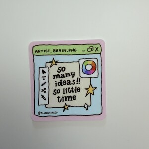 So Many Ideas, Artist Sticker - Etsy