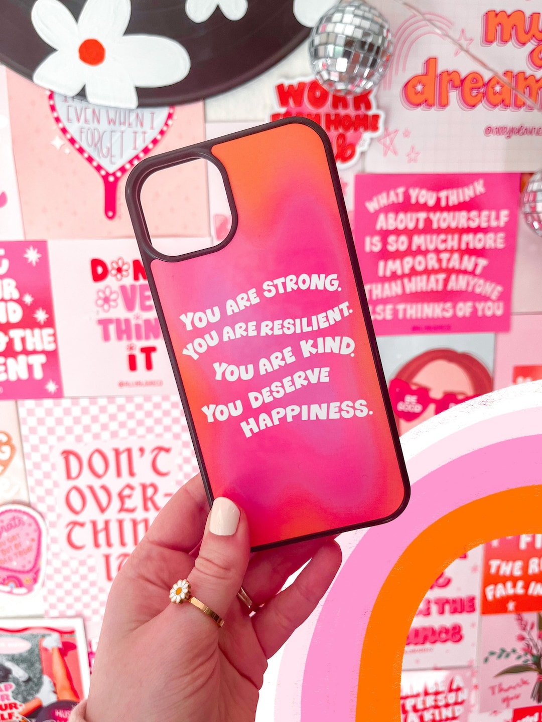 Strong, Kind, Happy & Resilient Phone Case Quote Phone Case iPhone Case ...