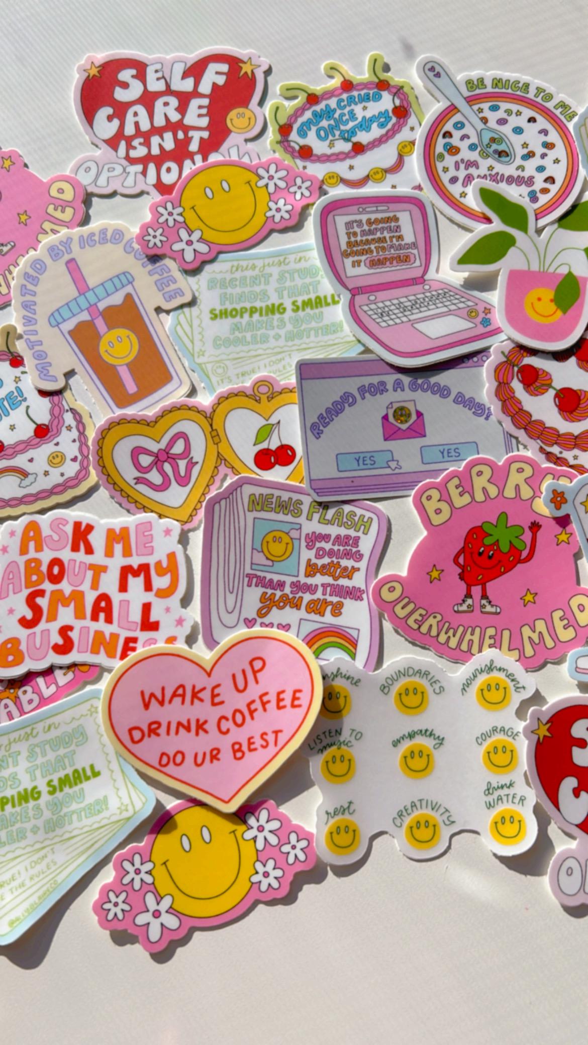 Locket Sticker: Waterproof Die-cut Bows & Cherries - Etsy