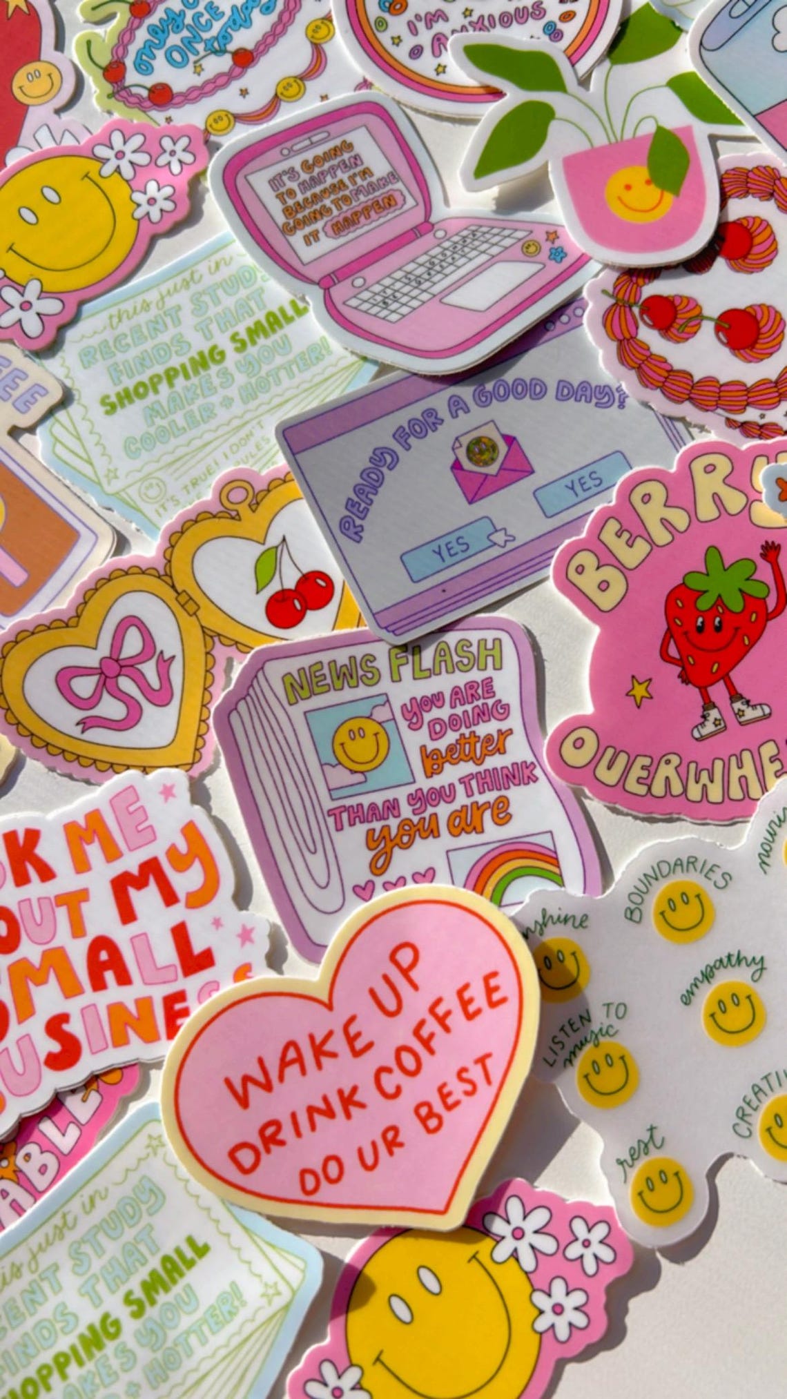 Locket Sticker: Waterproof Die-cut Bows & Cherries - Etsy