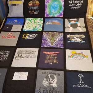 Custom T-shirt Quilt or Shirt Quilt, Memory Quilt - Etsy