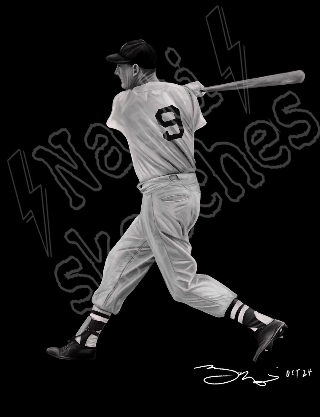Ted Williams Original Art for Digital Download - Etsy