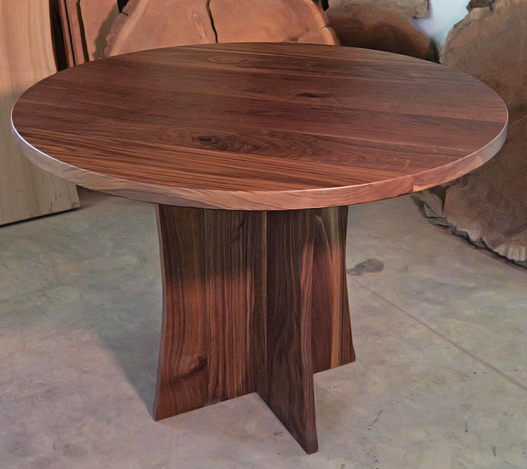 Custom Walnut Hardwood Round Table - Free Quote - Etsy
