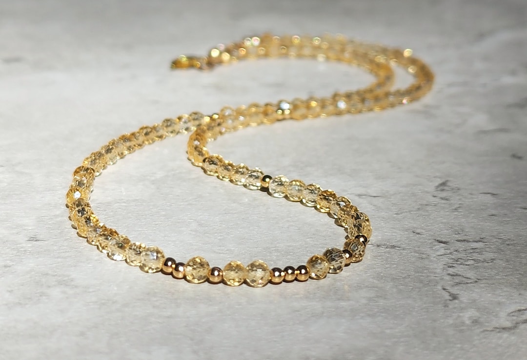 Catherine Weitzman Crushed Yellow Gemstone Necklace