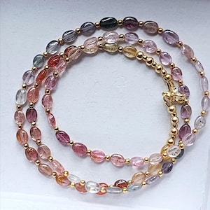 Natural Multicolour Spinel Beaded Necklace Multi Spinel Necklace ...
