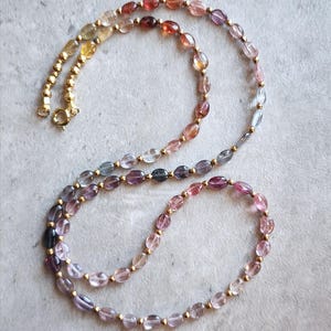 Natural Multicolour Spinel Beaded Necklace Multi Spinel Necklace ...