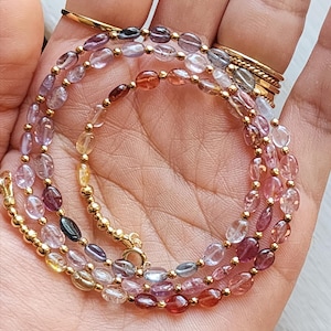 Natural Multicolour Spinel Beaded Necklace Multi Spinel Necklace ...