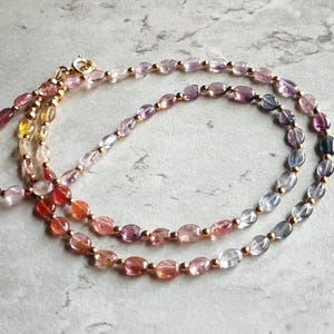 Natural Multicolour Spinel Beaded Necklace Multi Spinel Necklace ...