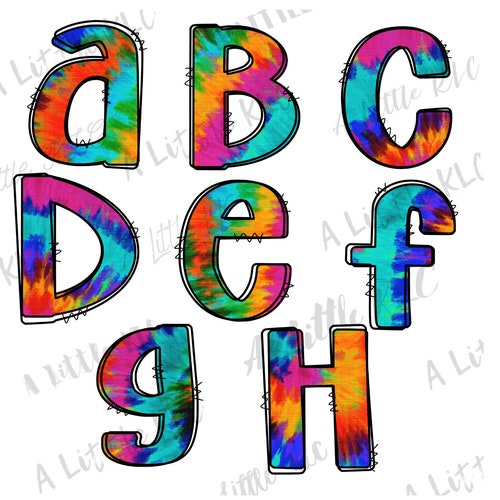 Tie Dye Alphabet Doodle Alphabet Png Tie Dye Letters Aqua - Etsy