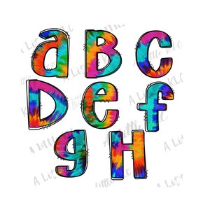 Tie Dye Alphabet, Doodle Alphabet Png, Tie Dye Letters, Aqua Blue Pink ...