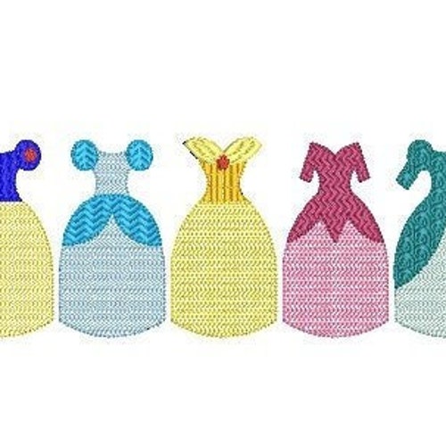 Princess Trio Machine Embroidery Design - Etsy