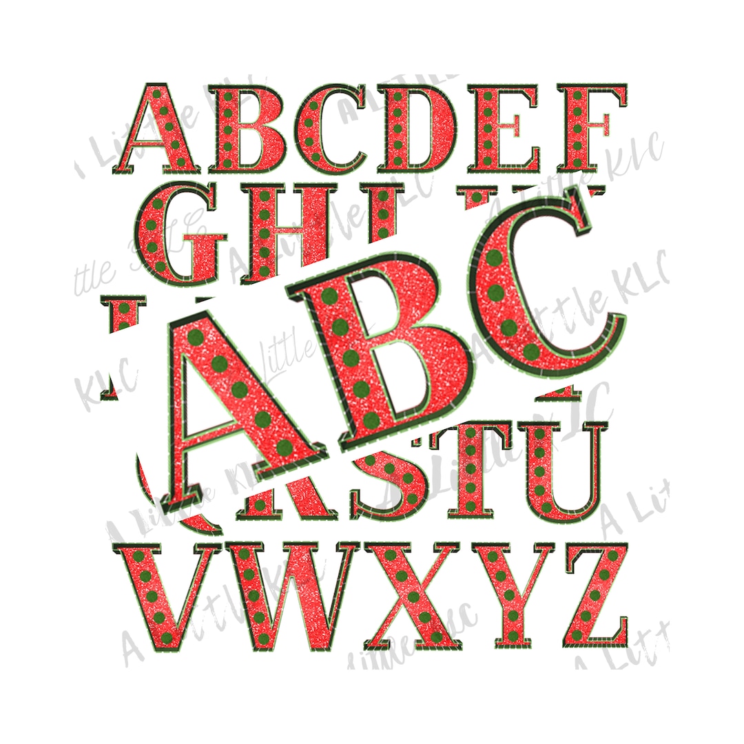 3D Christmas Alphabet Christmas Png Red Glitter Letters - Etsy