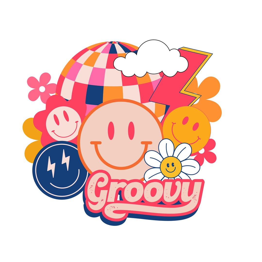 Groovy Smile Face Design Lightning Bolt Eyes Leopard Emoji - Etsy