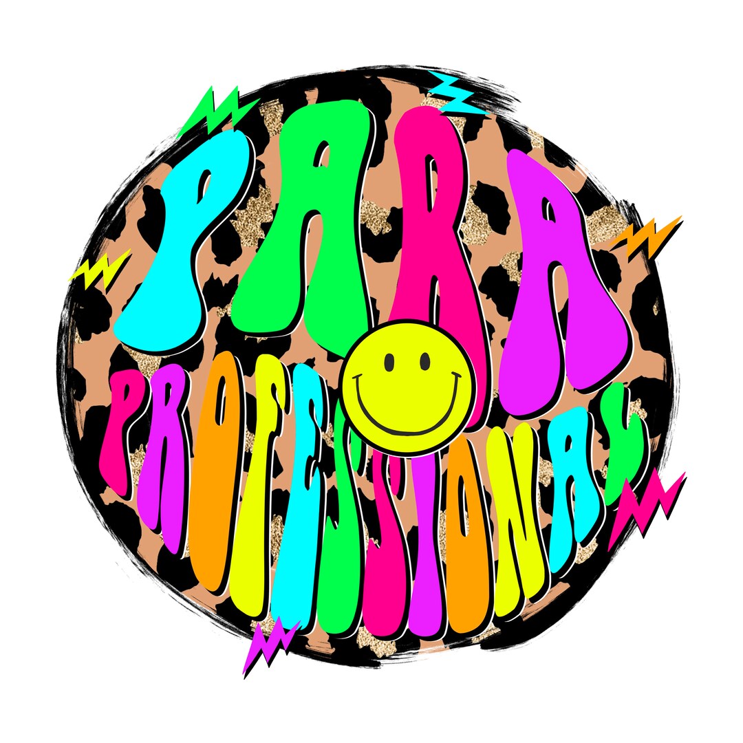 Paraprofessional Leopard Neon Design Sublimation Design - Etsy