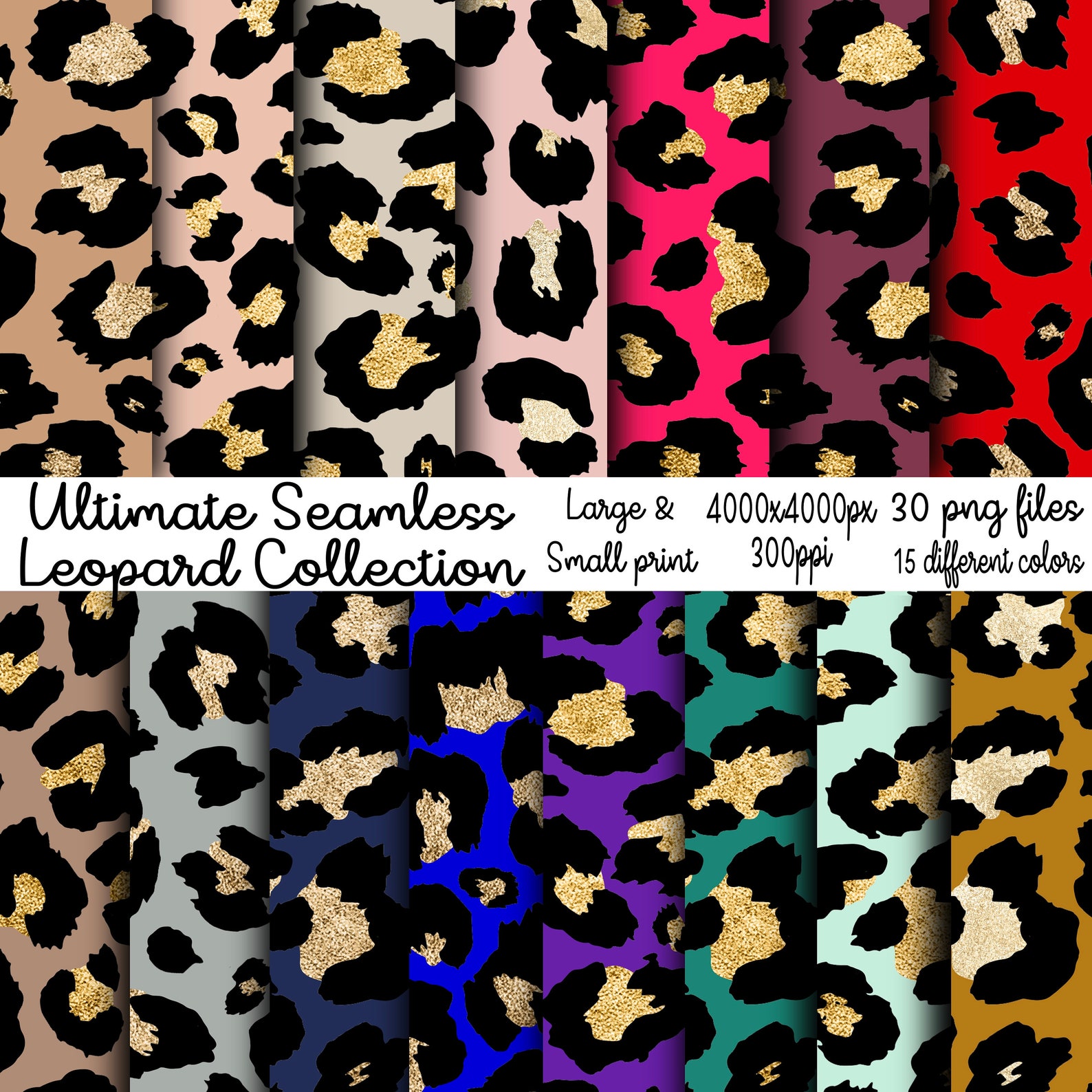 Ultimate Seamless Leopard Collection Leopard Digital Paper - Etsy