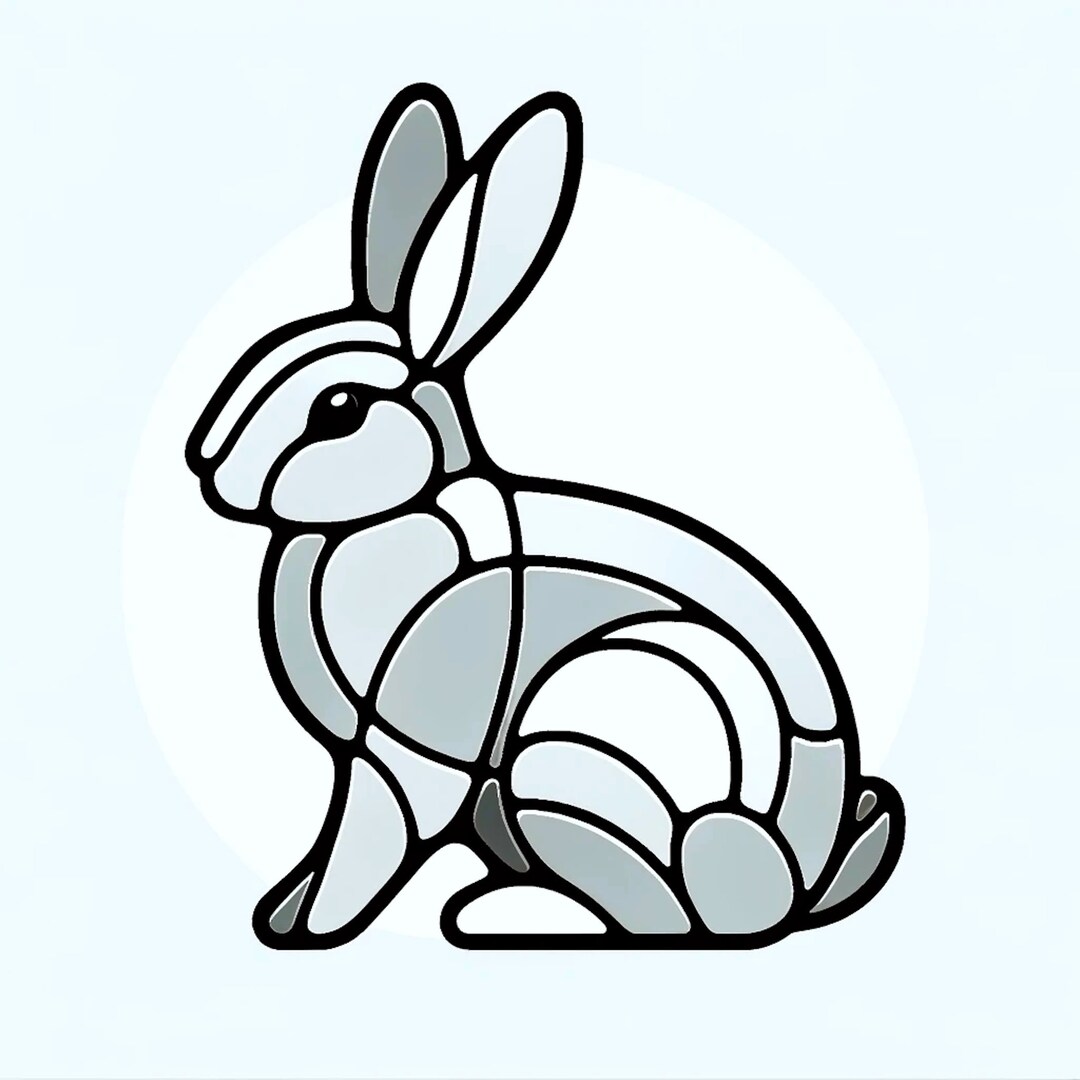 Colorful Stylized Rabbit Art Print-digital Download, Modern Animal Wall ...