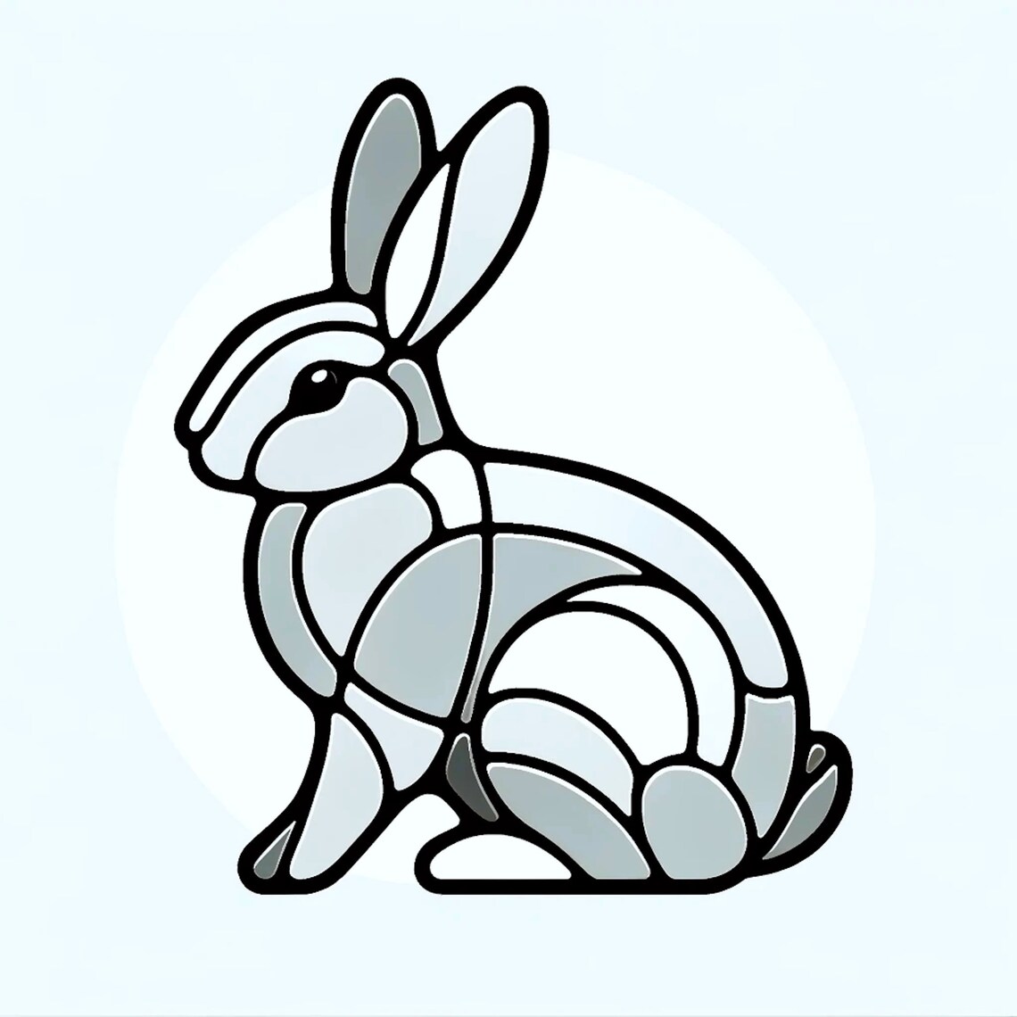 Colorful Stylized Rabbit Art Print-digital Download, Modern Animal Wall ...