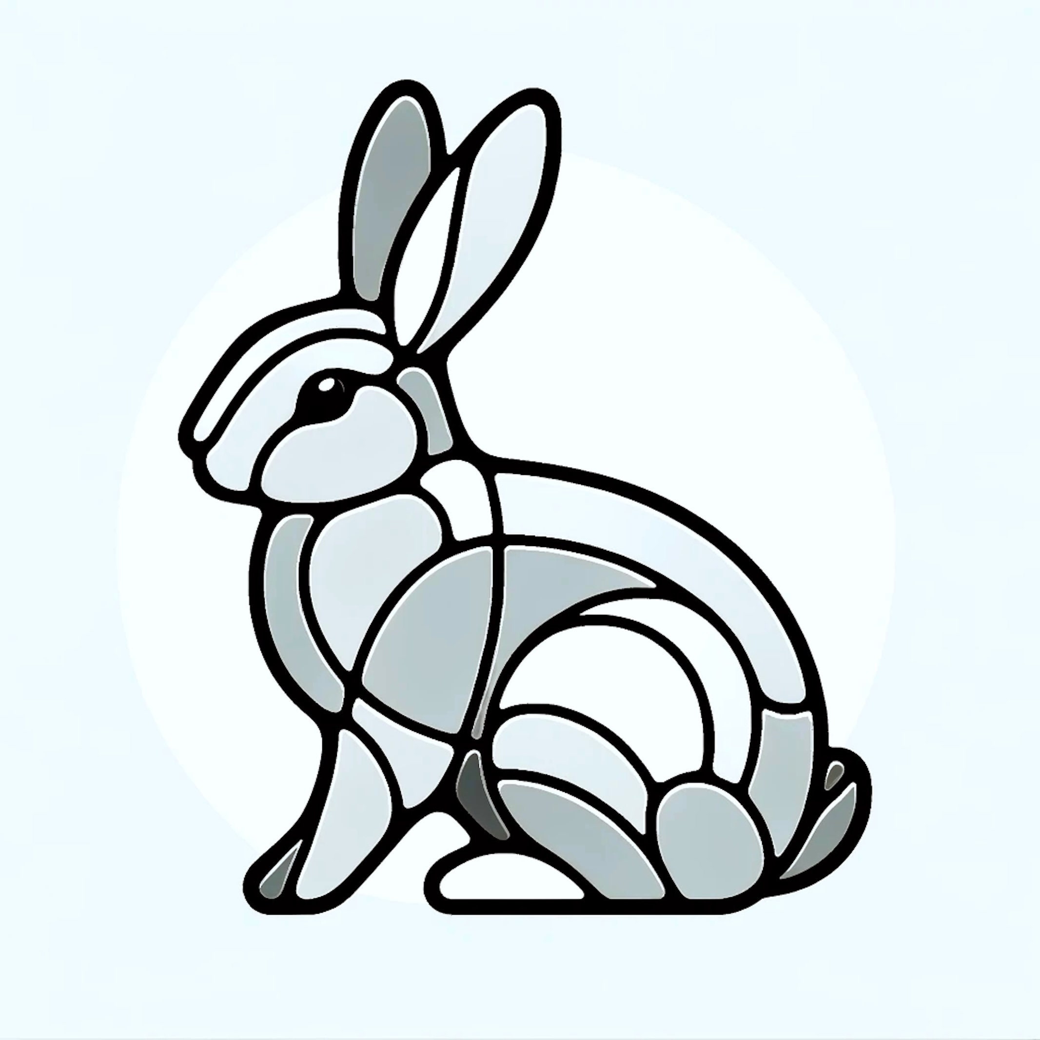 Colorful Stylized Rabbit Art Print-digital Download, Modern Animal Wall ...