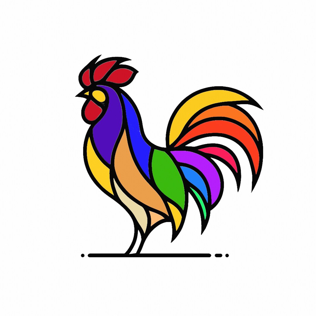 Colorful Stylized Rooster Art Print -digital Download,modern Animal ...