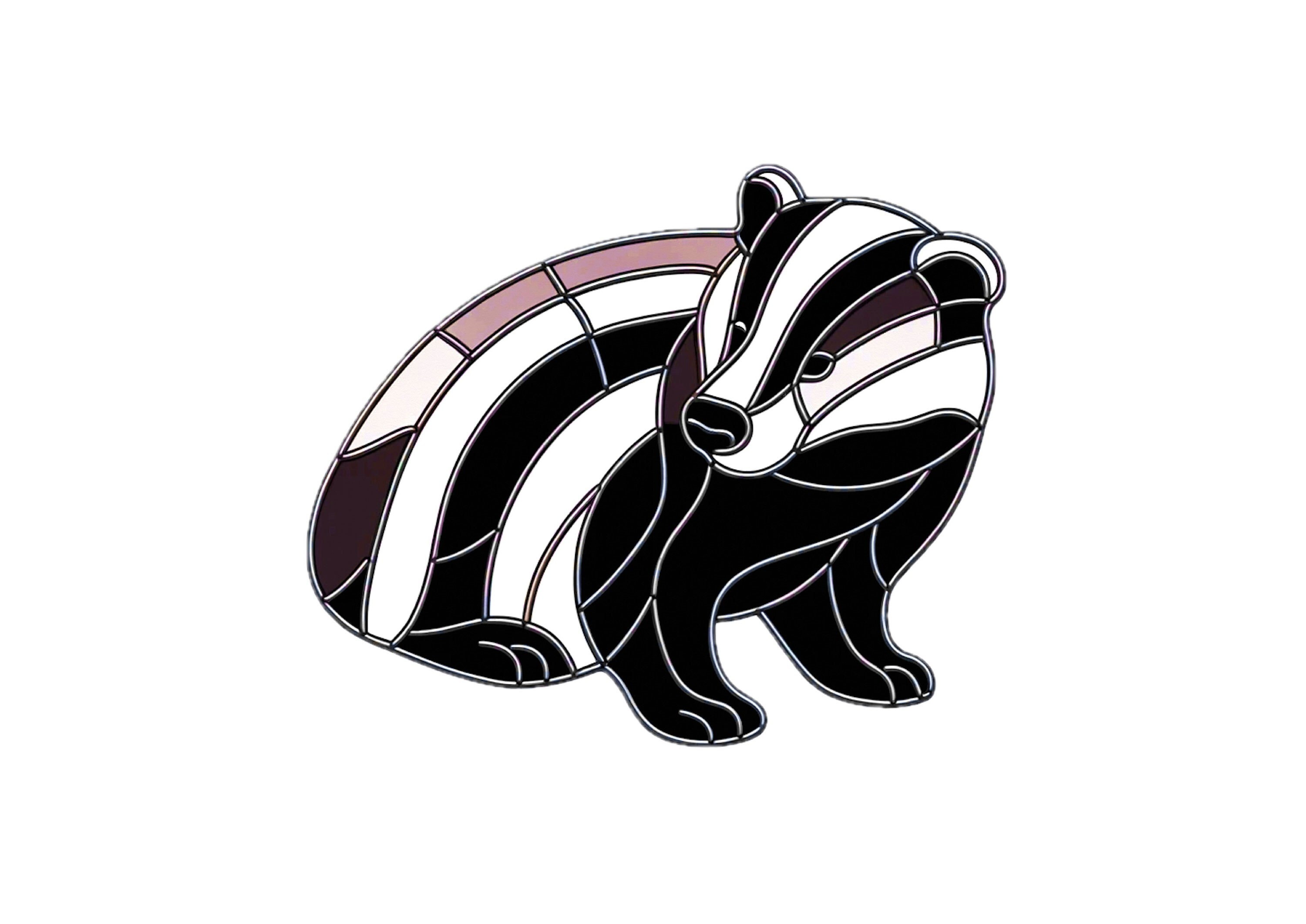 Colorful Stylized Badger Art Print Digital Download, Modern Animal Wall ...