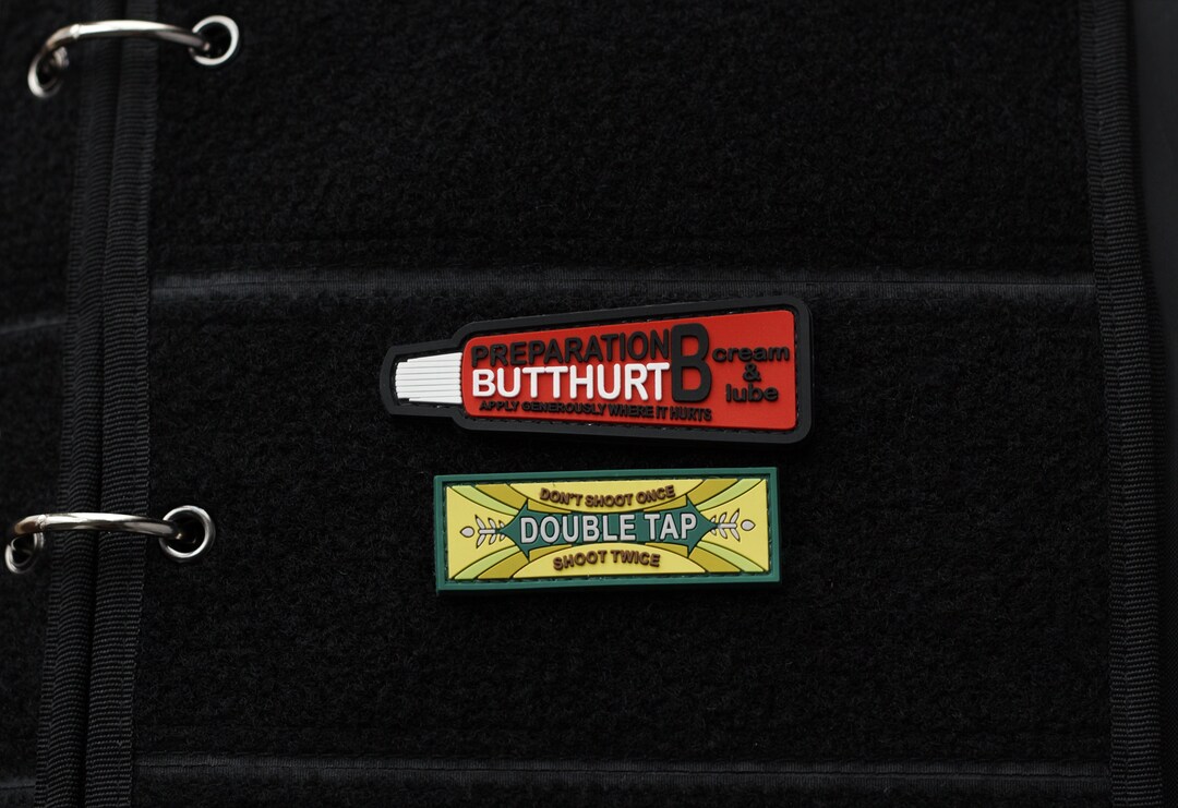 PVC Patch Tactical Morale Patch Butt Hurt, Double Tap Patch, Butthurt ...