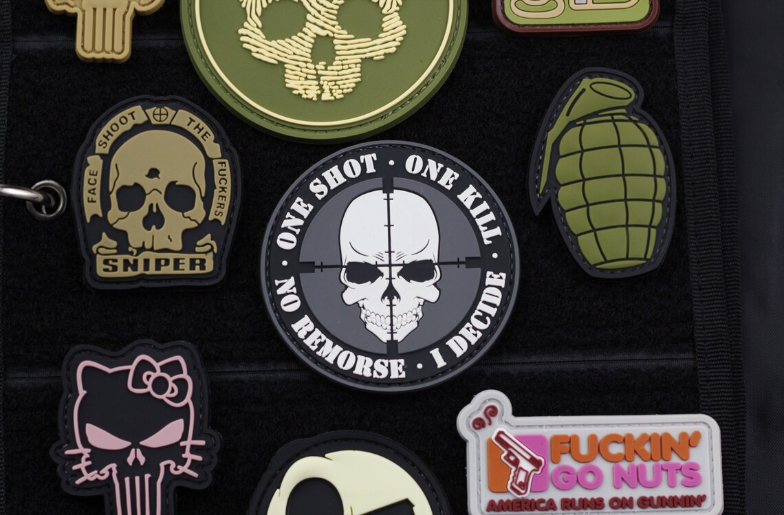 PVC Tactical Morale Patch SKULL One Shot One Kill - Etsy