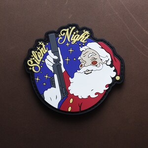 PVC Tactical Morale Patch Silent Night, Santa With Gun - Etsy
