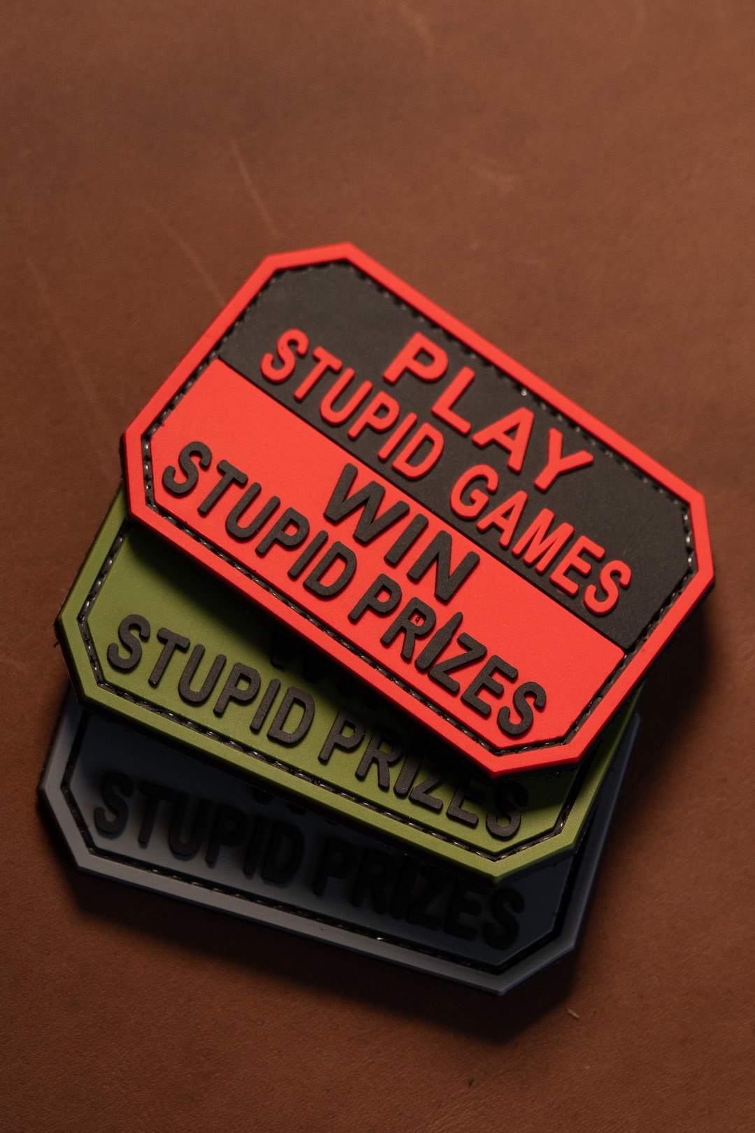 PVC Morale Patch | Play Stupid Games Win Stupid Prizes | Hook Backing ...